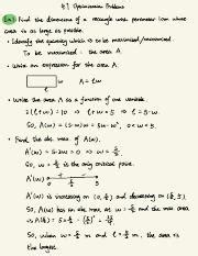 Optimization Problems Finding Dimensions To Maximize Area And Course Hero