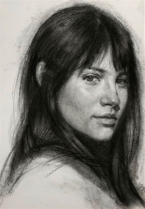 Charcoal 062 2023 Kara Kalem Portre Portre Eskiz