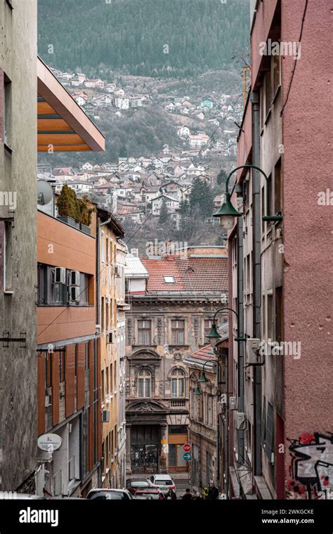 Sarajevo Bosnia And Herzegovina 11 Feb 2024 Typical Bosnian Architecture And Cityscape View