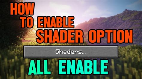 How To Enable Shader Option In Minecraft And Use Shaders For All