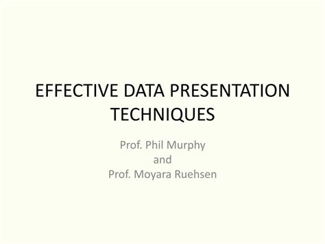 Pdf Effective Data Presentation Techniques Dokumen Tips