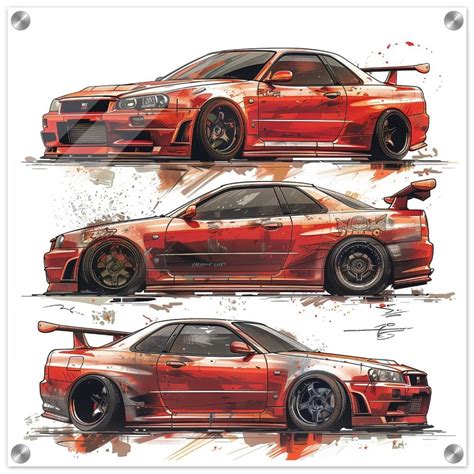 R34 Gtr Acrylic Print Ready To Hang Artwork Jdm Artwork Ts
