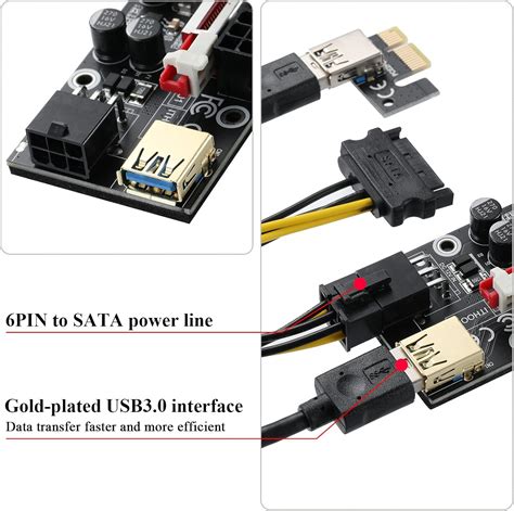 Mzhou 6 Pack V014 Max Pcie Riser Card Gpu Riser Card With 11 Solid