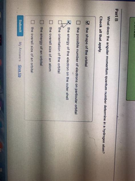 Solved What Does The Angular Momentum Quantum Number