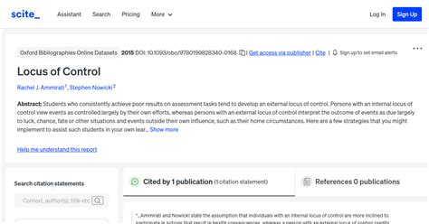 Locus Of Control [scite Report]