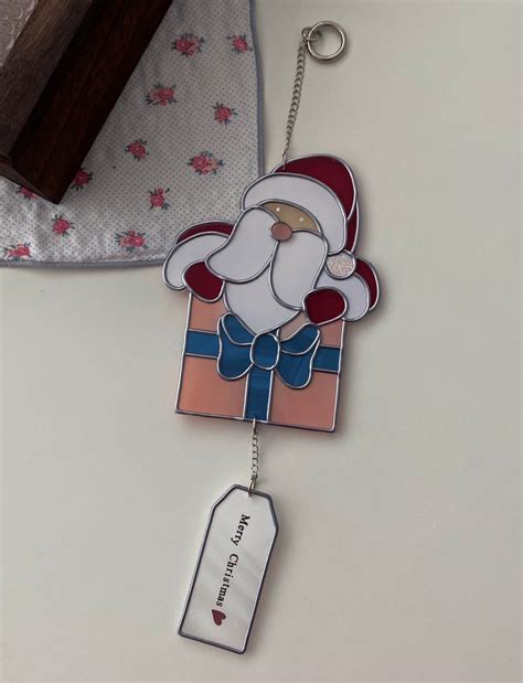 강남 크리스마스 산타 클로스 글라스아트 도어벨 솜씨당