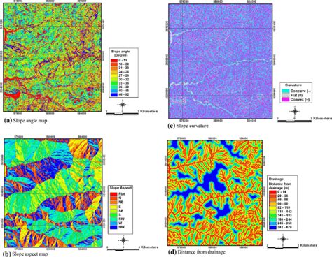 Input Factors Prepared For The Analysis A Aspect Map B Slope Map C