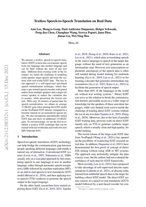 Textless Speech To Speech Translation On Real Data Deepai