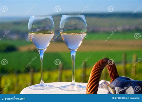 Tasting Of Premier Cru Sparkling Rose Wine With Bubbles Champagne With