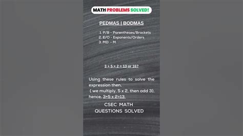 Common Math Mistakes 3 5 × 2 16 Cxcexam Csecmaths Maths Youtube