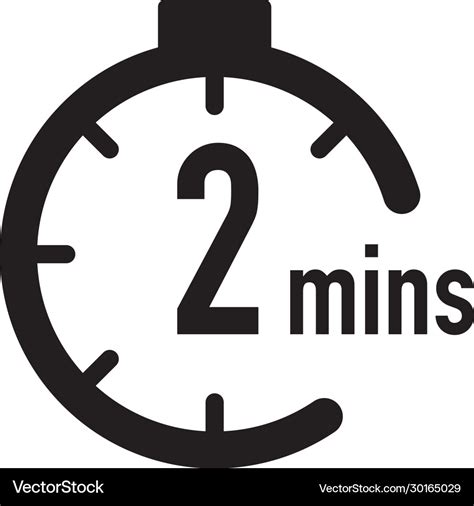 2 Minute Timer Icon Stopwatch And Countdown Vector Image