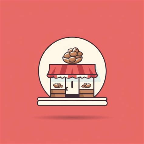Premium Ai Image Simple Logo Of Nut Store Flat Design Generative Ai