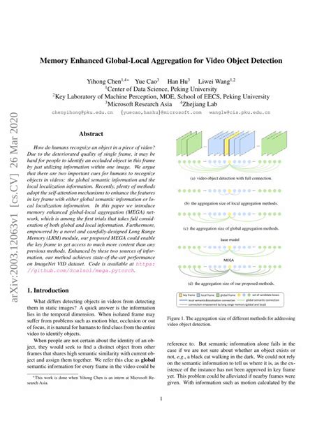 Pdf Memory Enhanced Global Local Aggregation For Video Object Memory Enhanced Global Local