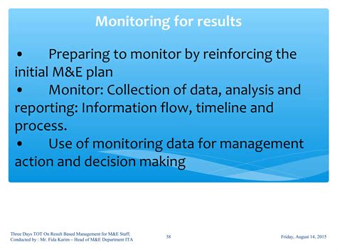Presentation Training On Result Based Management Rbm For Mande Staff Ppt
