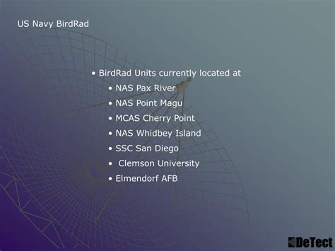 Ppt Radar Systems For Bird Detection In The Local Area Powerpoint Presentation Id 4240861