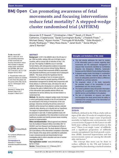 Pdf Open Access Protocol Can Promoting Awareness Of Fetal Dokumentips