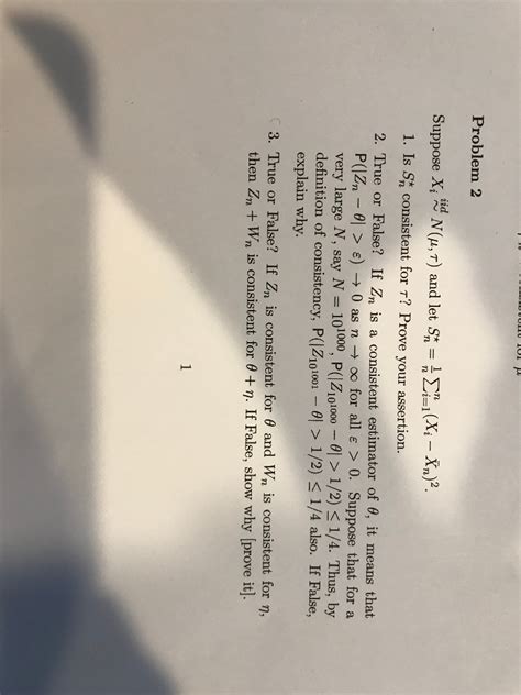Solved Problem 2 Suppose Xi Iid Nat And Let S 「n Xi Xn2