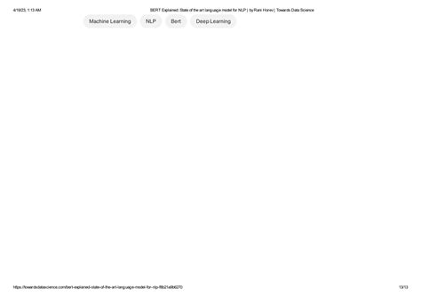 Bert Explained State Of The Art Language Model For Nlp Pdf
