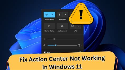 How To Fix Action Center Not Opening In Windows 11 Youtube