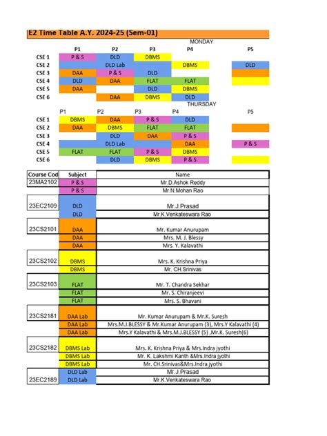 Ay 2024 25 Sem 1 Cse Time Table Pdf