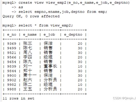 Mysql学习总结 视图概述、视图管理（创建、查看、修改、删除）、视图数据操作（添加、修改、删除、） Create Or Replace