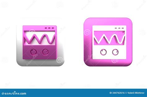 Colorful Oscilloscope Measurement Signal Wave Icon Isolated On White Background Square Button