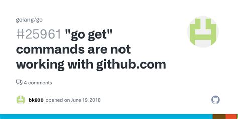 Go Get Commands Are Not Working With · Issue 25961