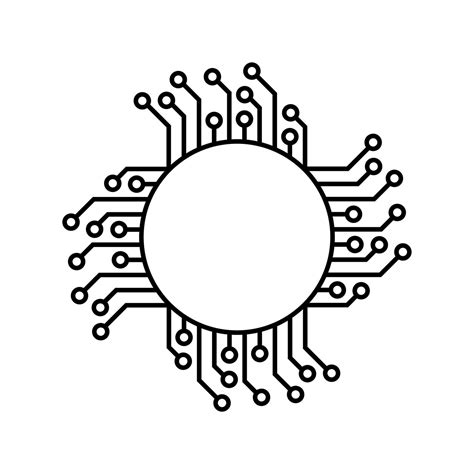 Circuit Icon Vector Illustration Logo Template Processor Line Logo Icon Processor Circuit