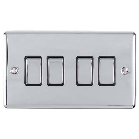 Enhance Decorative 6 Gang Switch Polished Chrome