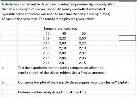 Statistic Problem Please Solve This With Excel