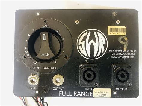 SWR Goliath III Bass Amplifier Input Jack Plate And Crossover Reverb