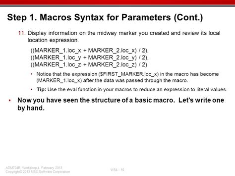 workshop 4 macros and parameter syntax workshop objective to