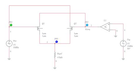 PMOS XOR Gate Quadrature Test Signals Multisim Live
