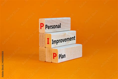 PIP Personal Improvement Plan Symbol Words PIP Personal Improvement Plan Symbol On Blocks On