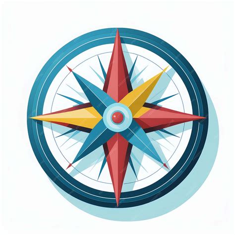 A Blue And Yellow Compass With A Red Tip Premium Ai Generated Vector