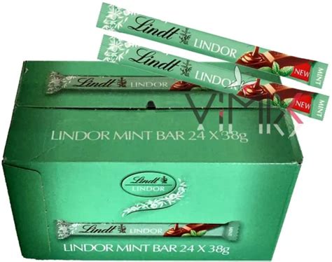 NEW LINDT LINDOR Mint Milk Chocolate Treat BAR 24 X 38 G UK Free Shipping 21 49 PicClick UK