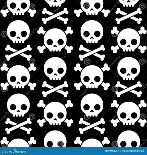 Skull And Crossbones Seamless Pattern Stock Vector Illustration Of Graphic Pattern 59488257