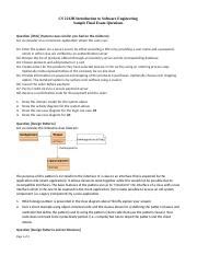 Sample Final Exam 2021 Docx CS 2212B Introduction To Software Engineering Sample Final Exam