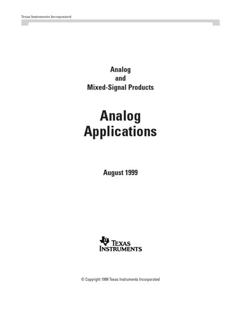 Analog Applications Pdf Analog To Digital Converter Amplifier