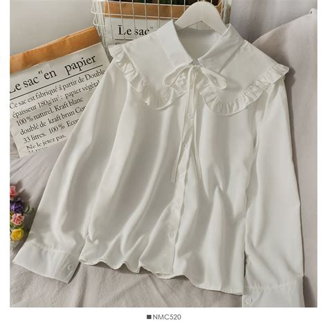 Женская винтажная рубашка с длинным рукавом, элегантная белая блузка в ...