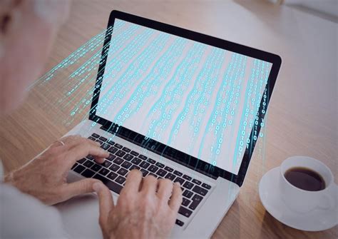 Premium Photo Composition Of Binary Coding Processing Over Laptop Screen