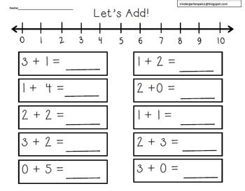 Number Line Addition Freebie