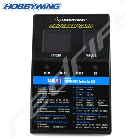 Hobbywing Program Card for ESC ReDrift lielākais radio vadāmo modeļu veikals Latvijā