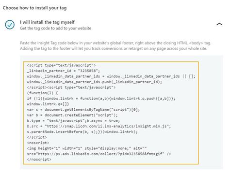 Integrating Linkedin Insight Tag Manager