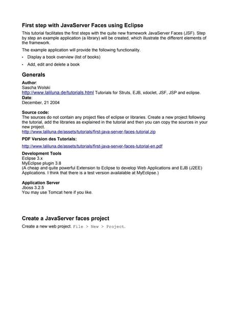 First Java Server Faces Tutorial En Pdf Free Download