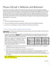 Reflection And Refraction Pdf Physics Lab Reflection And Refraction Welcome To Your