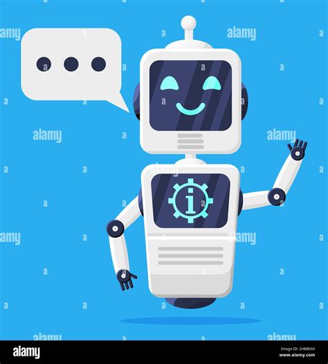 Happy Smiling Robot With Bubble Speech Isolated Stock Vector Image And Art Alamy