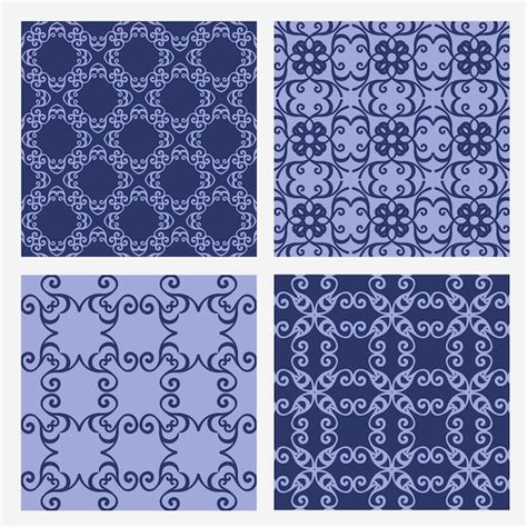 Premium Vector Vector Set Floral Pattern Decorative Ornament