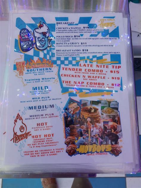 Menu At World Famous Hotboys Restaurant Indianapolis