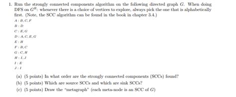 Solved 1 Run The Strongly Connected Components Algorithm On